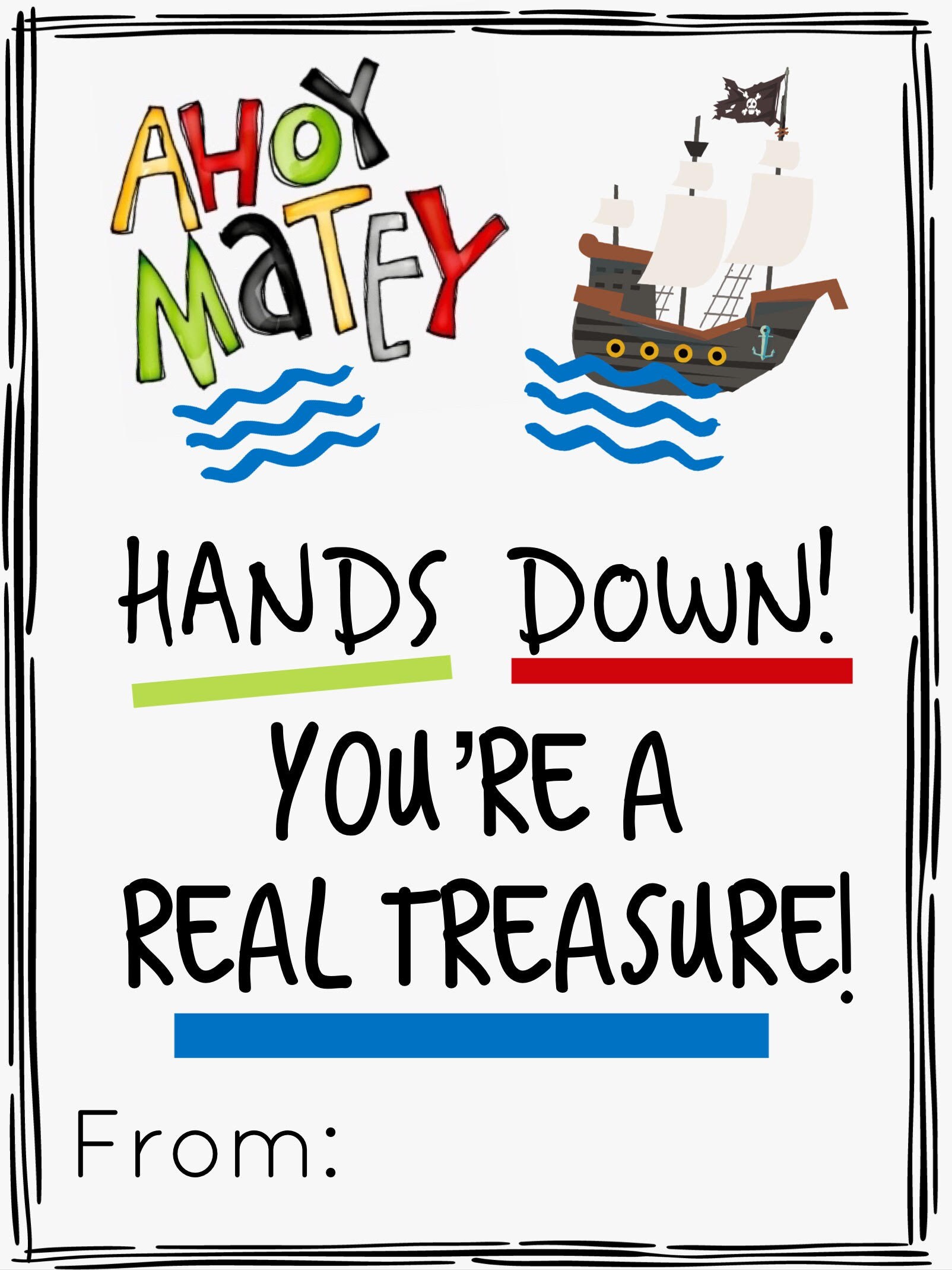 Back to School /pirate Themed Printable/ End of the Year / You're a ...