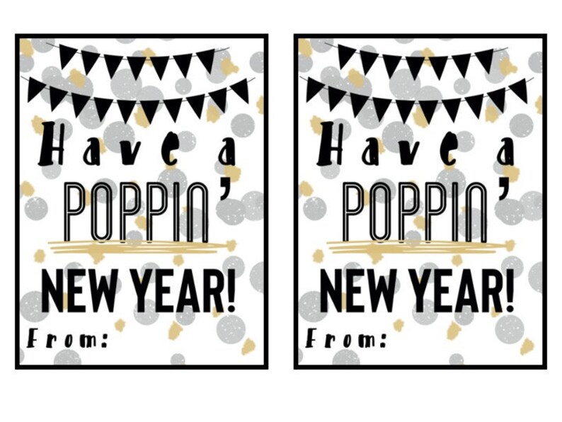New Year's Champagne Printable/ Poppin' New Year / - Etsy