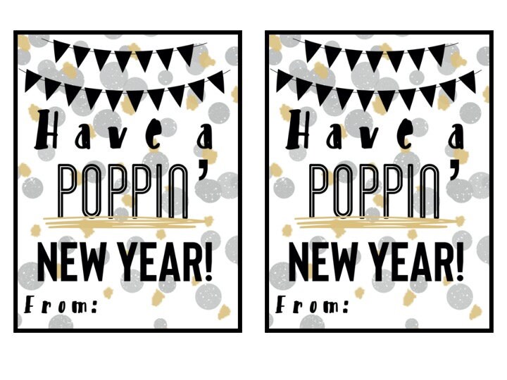 New Year's Champagne Printable/ Poppin' New Year / - Etsy