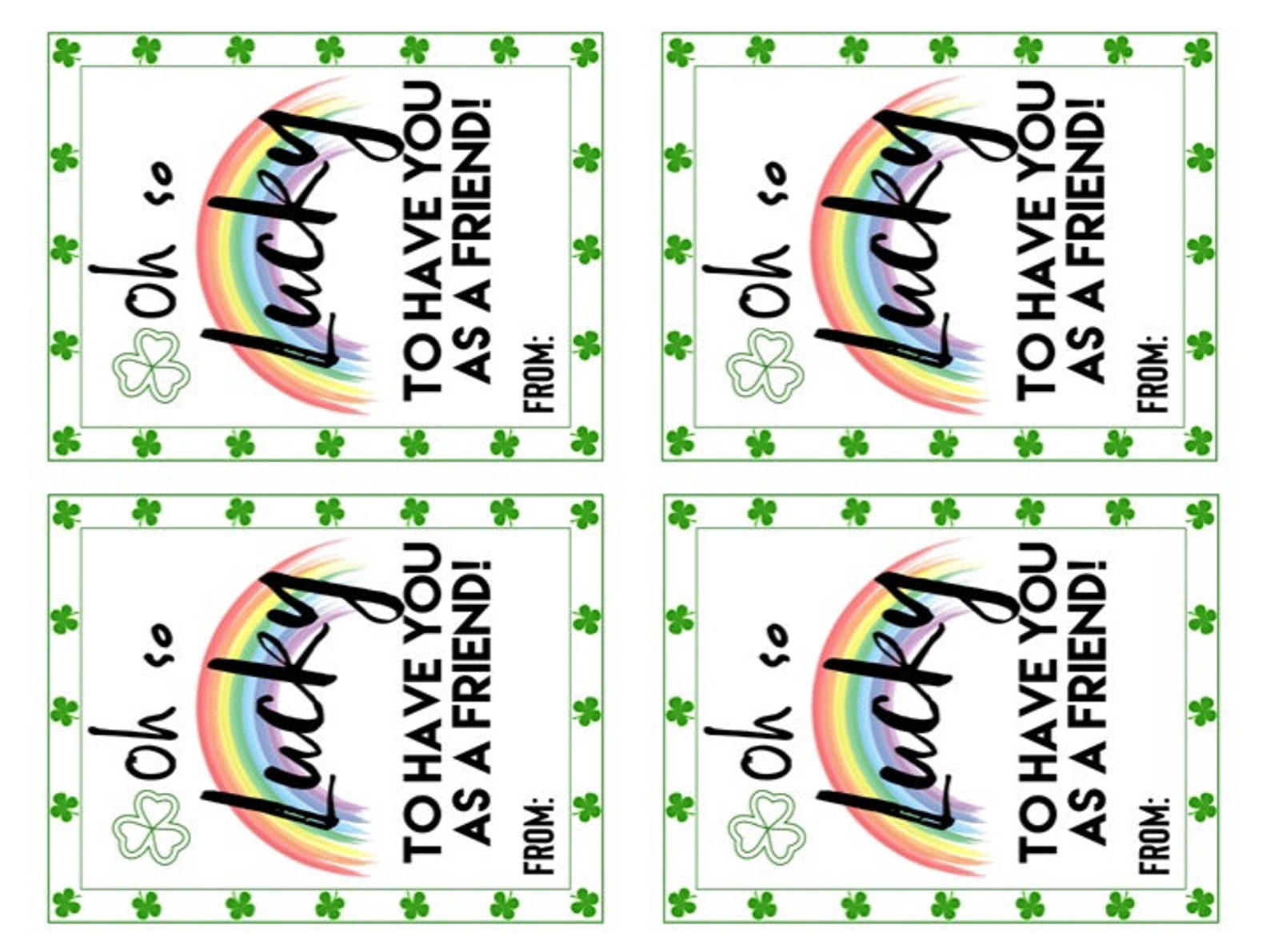 St. Patrick's Day Printable/ St. Patrick's Day Card/ - Etsy