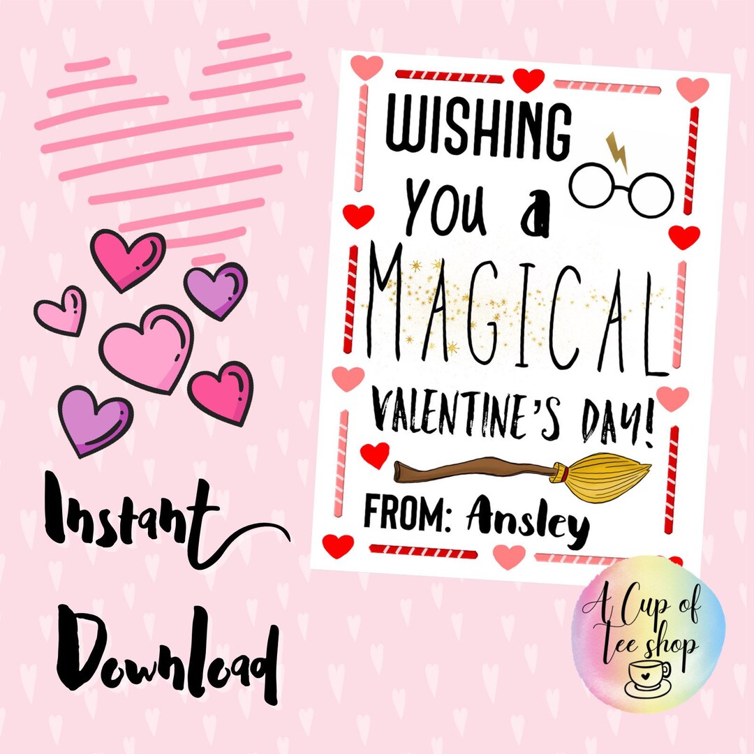 Magical Wizard Printable Valentine/ Friends Valentine / Class ...