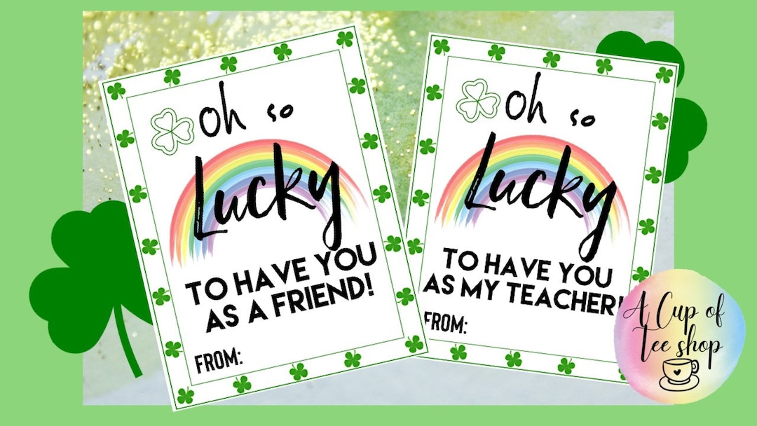 St. Patrick's Day Printable/ St. Patrick's Day Card/ Class Cards/ Card ...