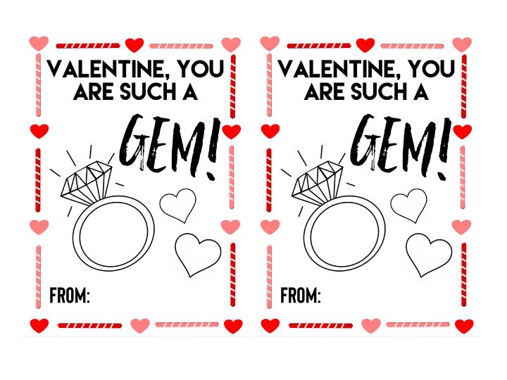 Ring Pop Printable Valentine/ You're Such a Gem/ Class Valentine/ Kid ...