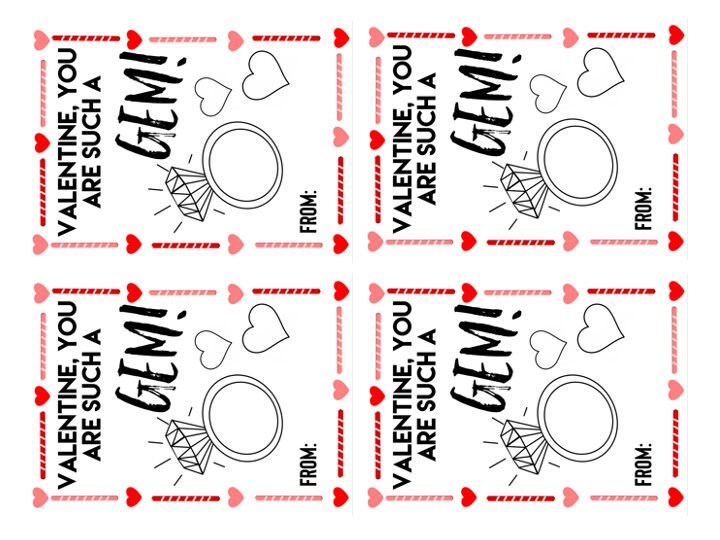 Ring Pop Printable Valentine/ You're Such a Gem/ Class Valentine/ Kid ...