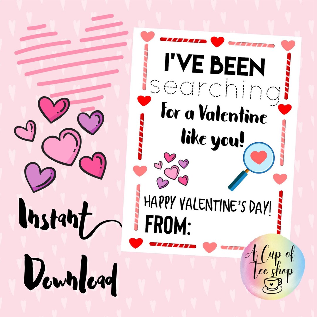 Searching Printable Valentine / Word Search Valentine / Magnifying ...