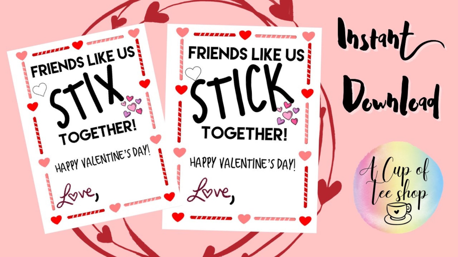 Wikki STIX Printable Valentine/ Friends Like Us Stick Together/ Bubble ...