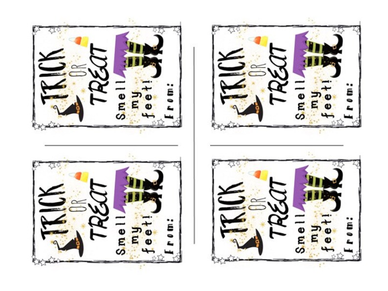 Halloween Printable/ Trick or Treat Smell My Feet/ Halloween - Etsy