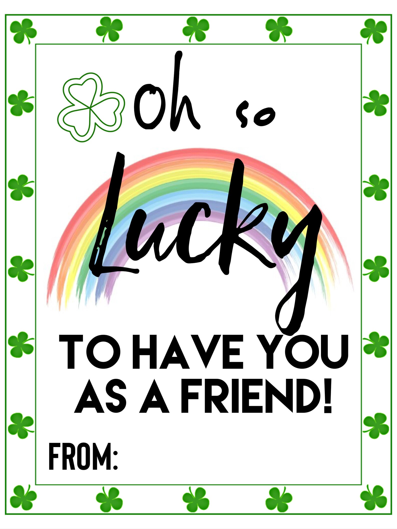 St. Patrick's Day Printable/ St. Patrick's Day Card/ - Etsy