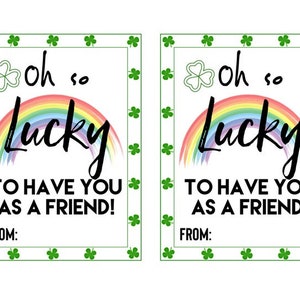 St. Patrick's Day Printable/ St. Patrick's Day Card/ Class Cards/ Card ...