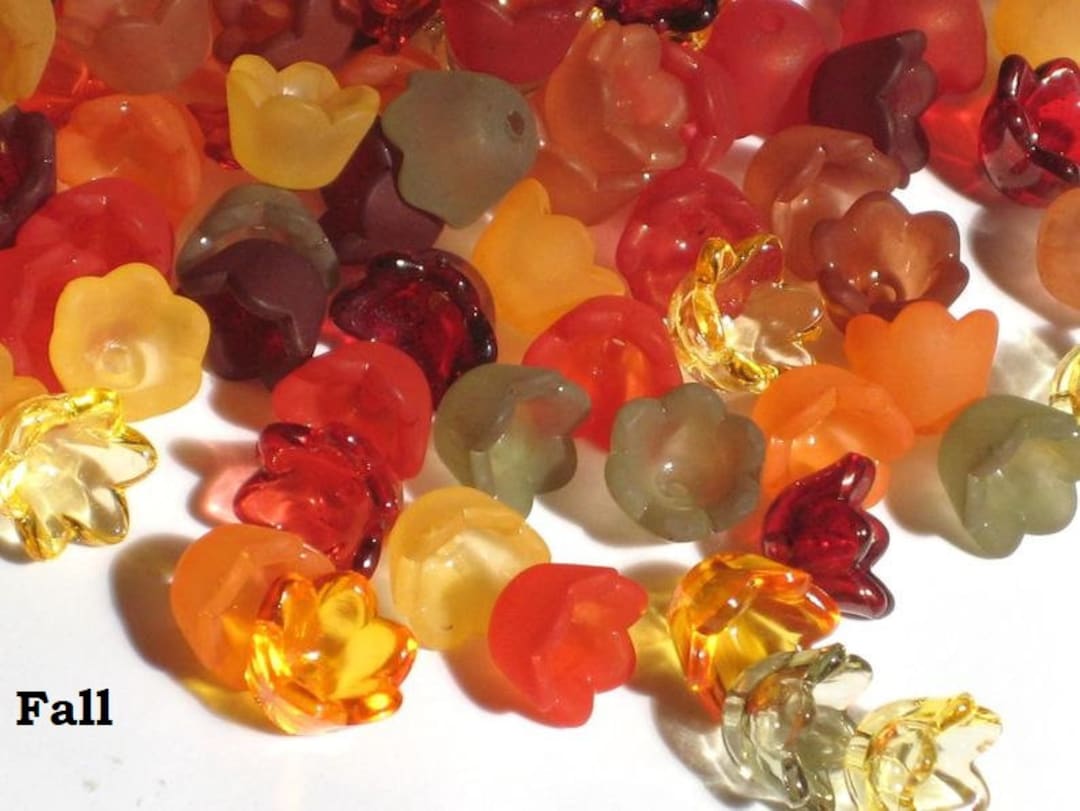 Many Mixes Acrylic Tulip Bell Flower Beads 10mm Lucite - Etsy