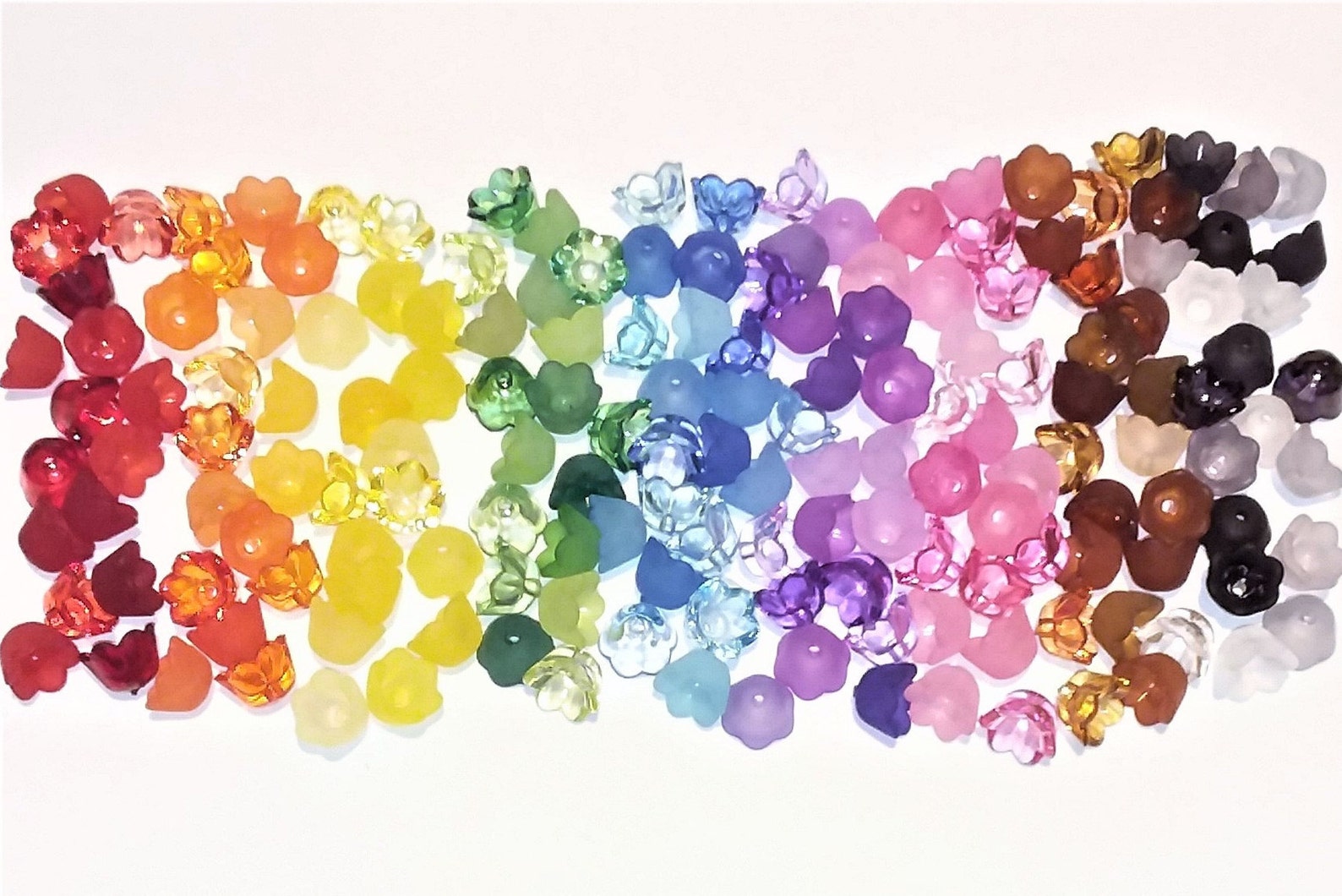 Many Mixes Acrylic Tulip Bell Flower Beads 10mm Lucite - Etsy