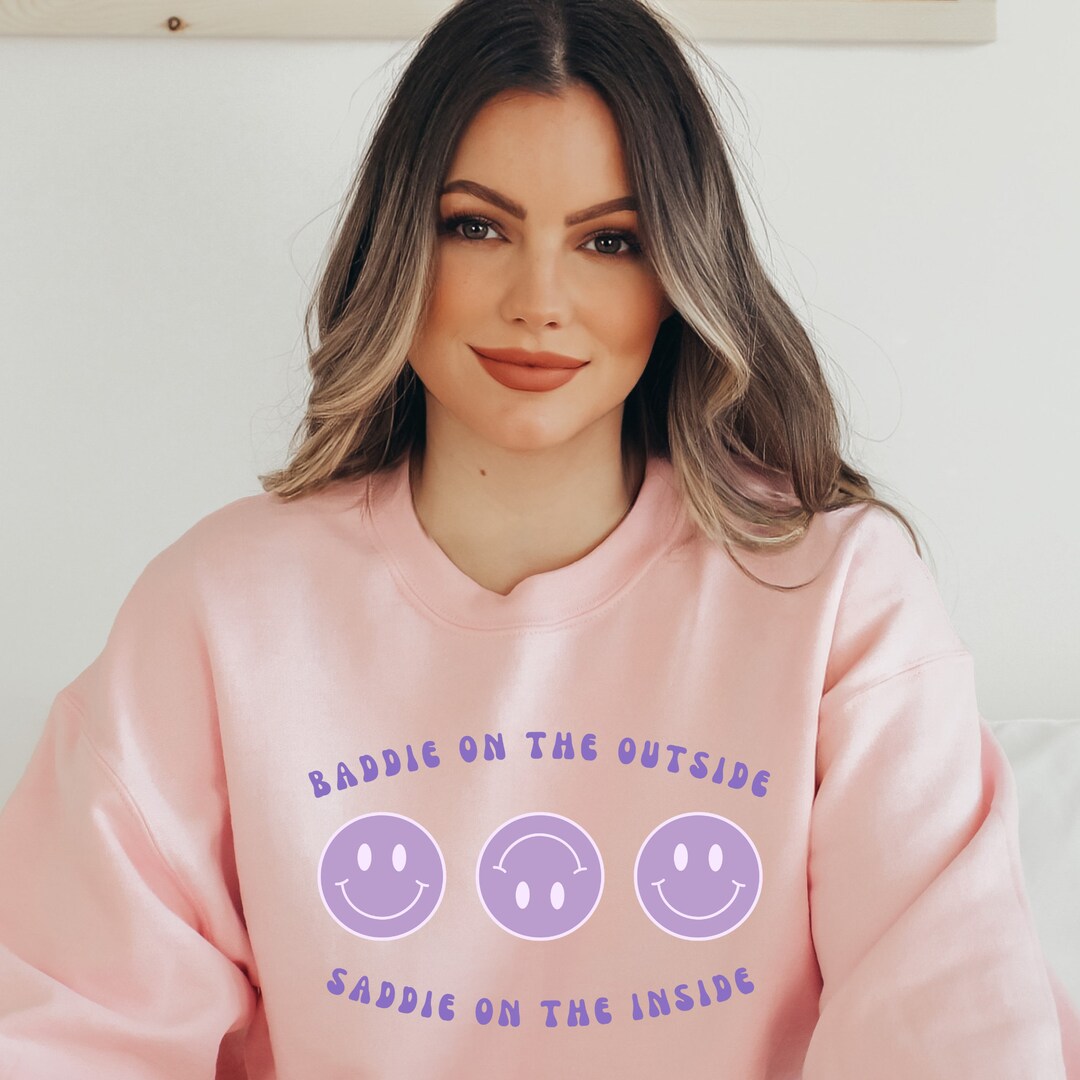 Baddie Sweatshirt Smiley Face Sweatshirt Sad Girls Club Clowncore Shirt ...
