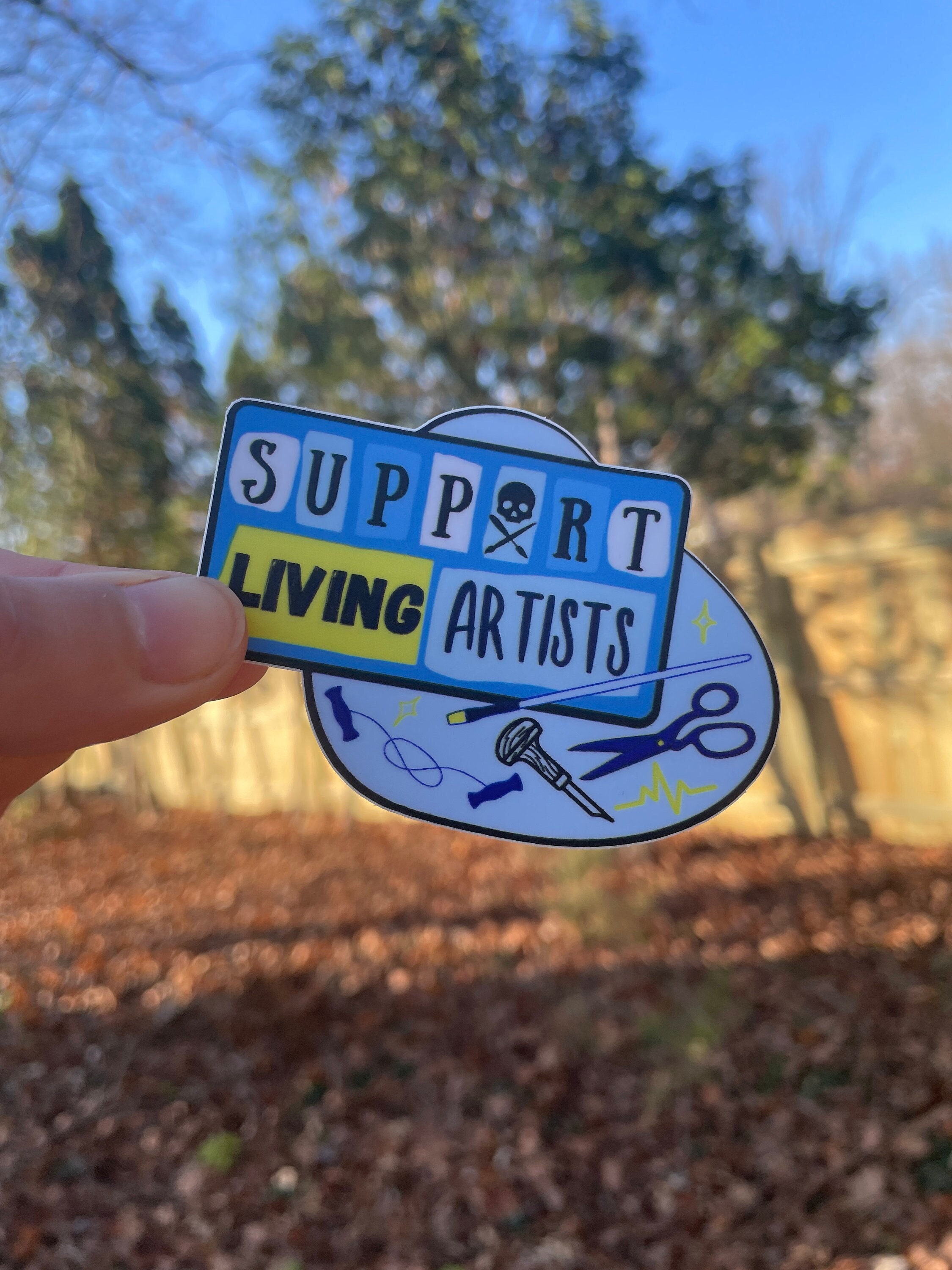 Support Living Artists Vinyl Sticker 3x2 Vinyl - Etsy