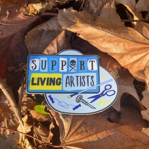 Support Living Artists Vinyl Sticker, 3"x2" Vinyl Sticker, Outdoor ...