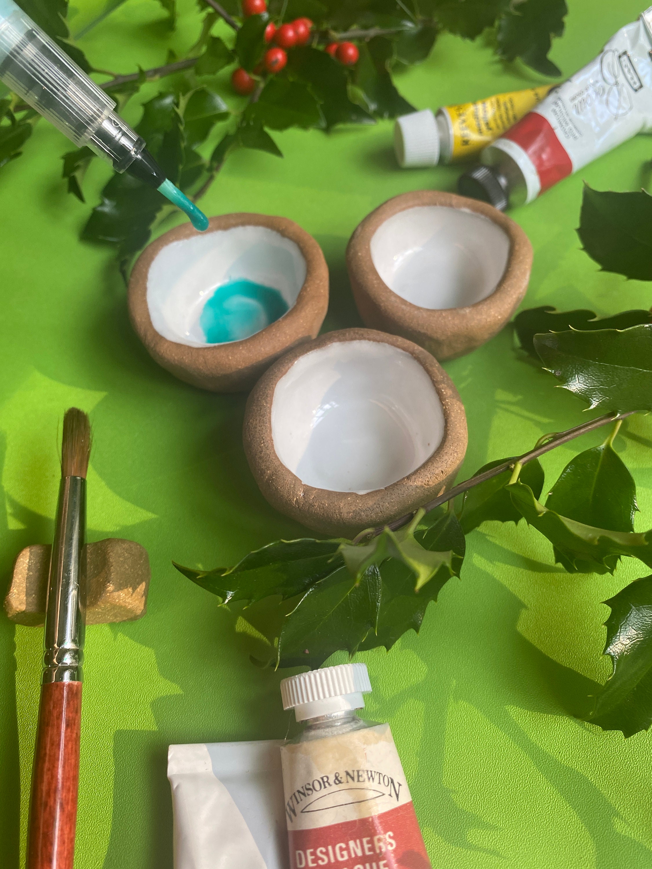 Paint Mixing Dishes (set of 3) : Watercolor Paint Pan, Stocking Stuffer ...