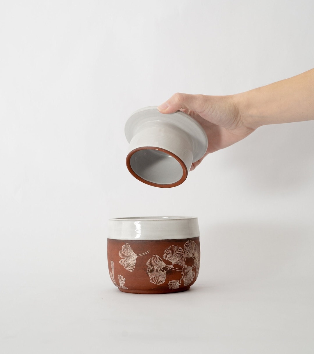 Ginkgo Butter Bell, Handmade Ceramic French Butter Crock, Nature ...