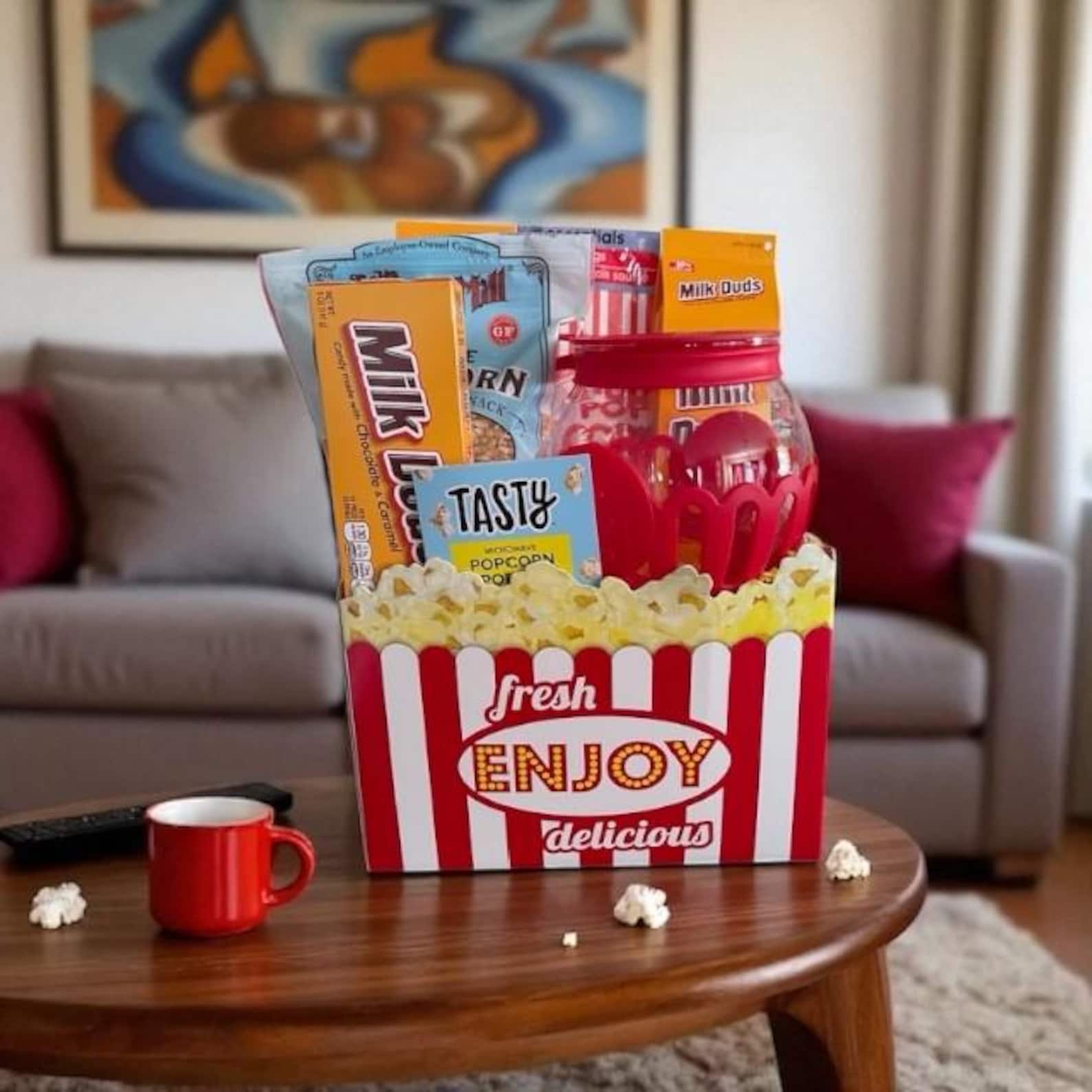 Family Movie Night Gift Basket – Popcorn, Candy & Sweet Treats for ...
