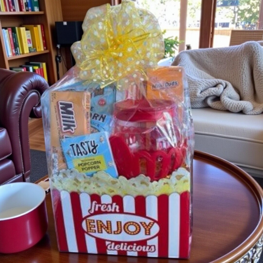 Family Movie Night Gift Basket – Popcorn, Candy & Sweet Treats for ...