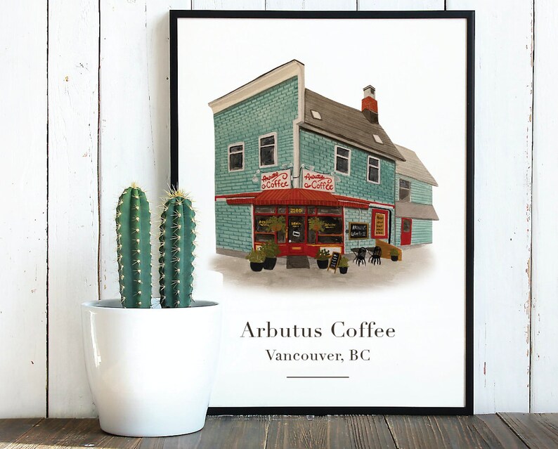 Vancouver Coffee Shop Print | JJ Bean | Arbutus Coffee Shop | Duffin’s ...