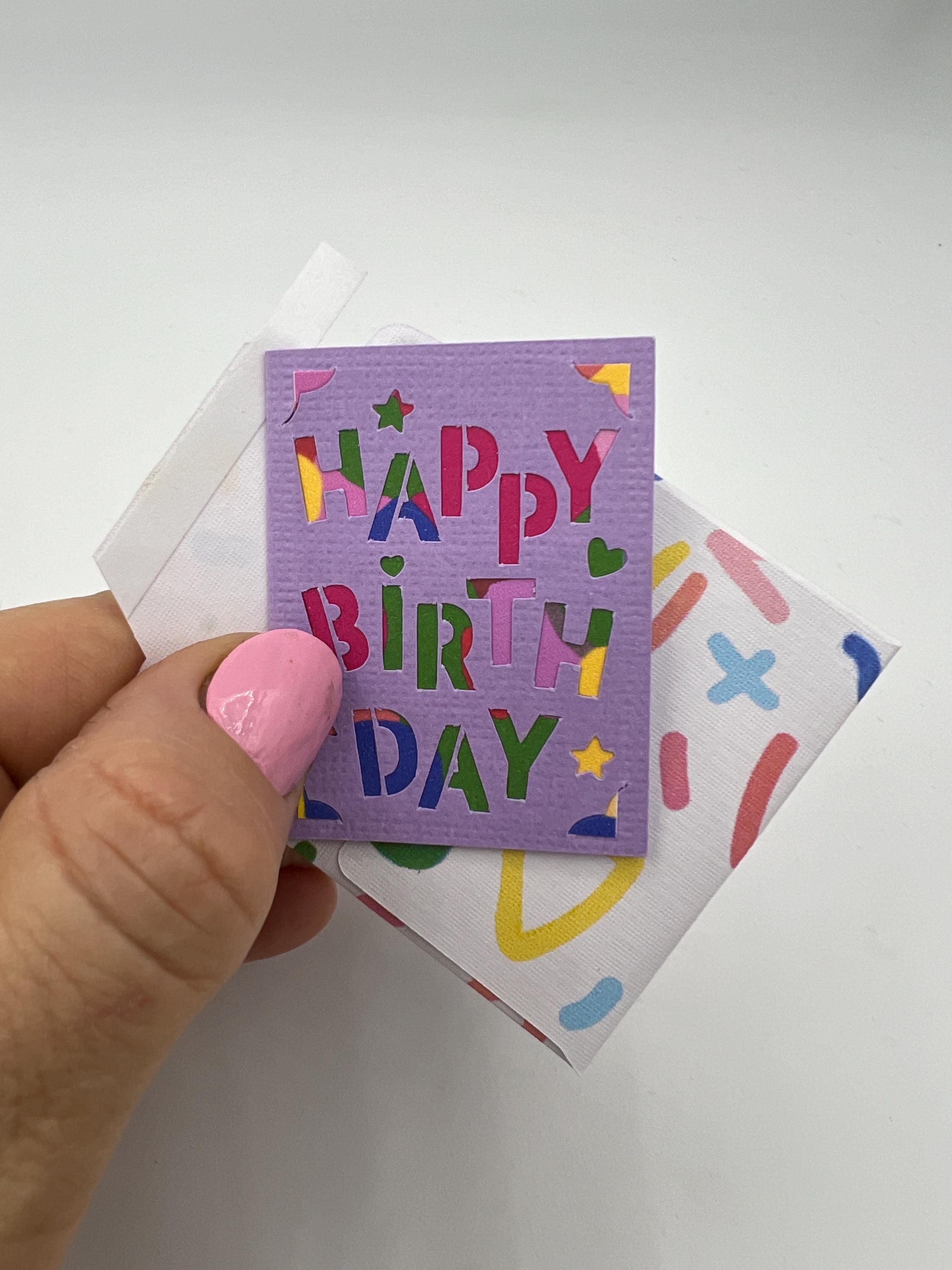 Handmade Miniature Birthday Card With Envelope (2x1.5 Inch) - Etsy