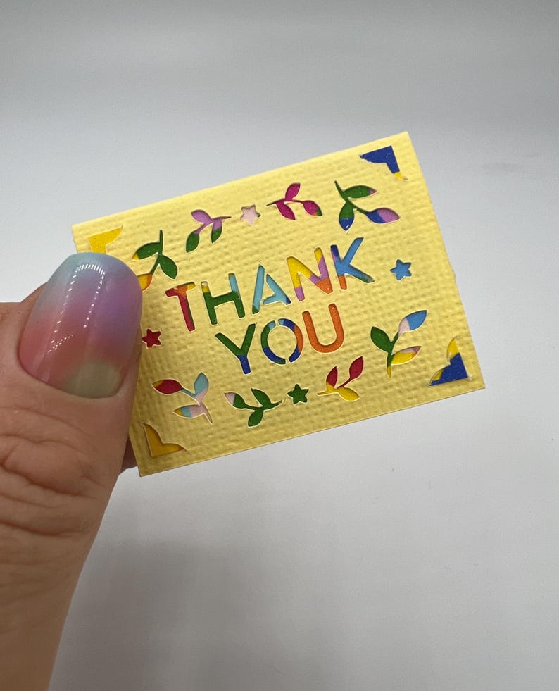 Miniature Thank You Card and Envelope 5cm (2inch) X 3.7cm(1.5inch ...