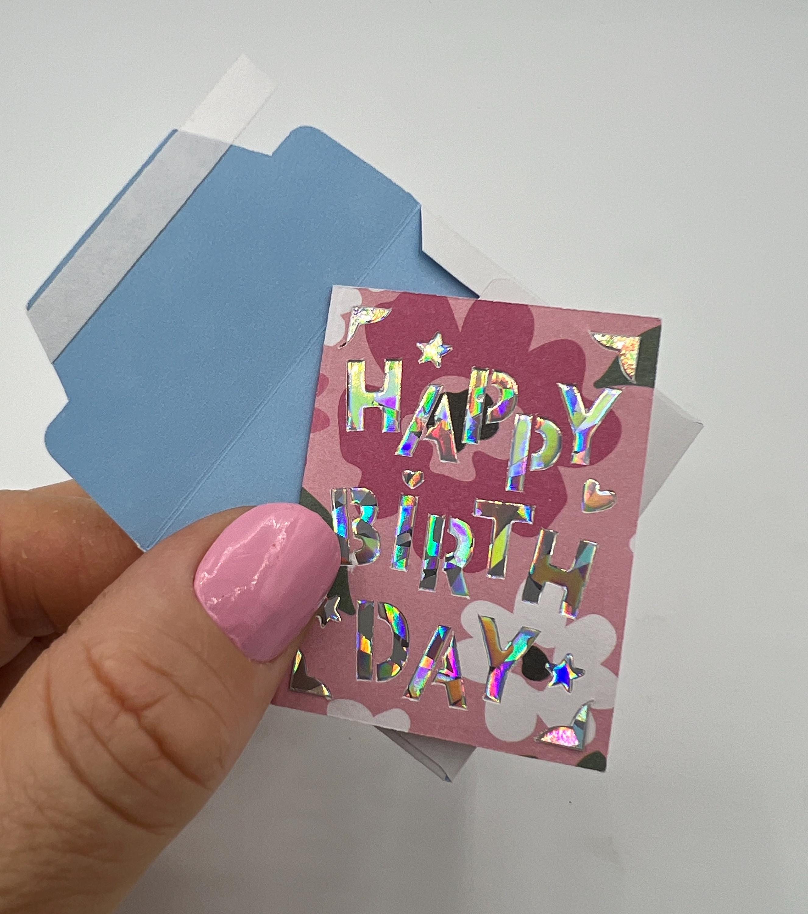 Handmade Miniature Birthday Card With Envelope (2x1.5 Inch) - Etsy