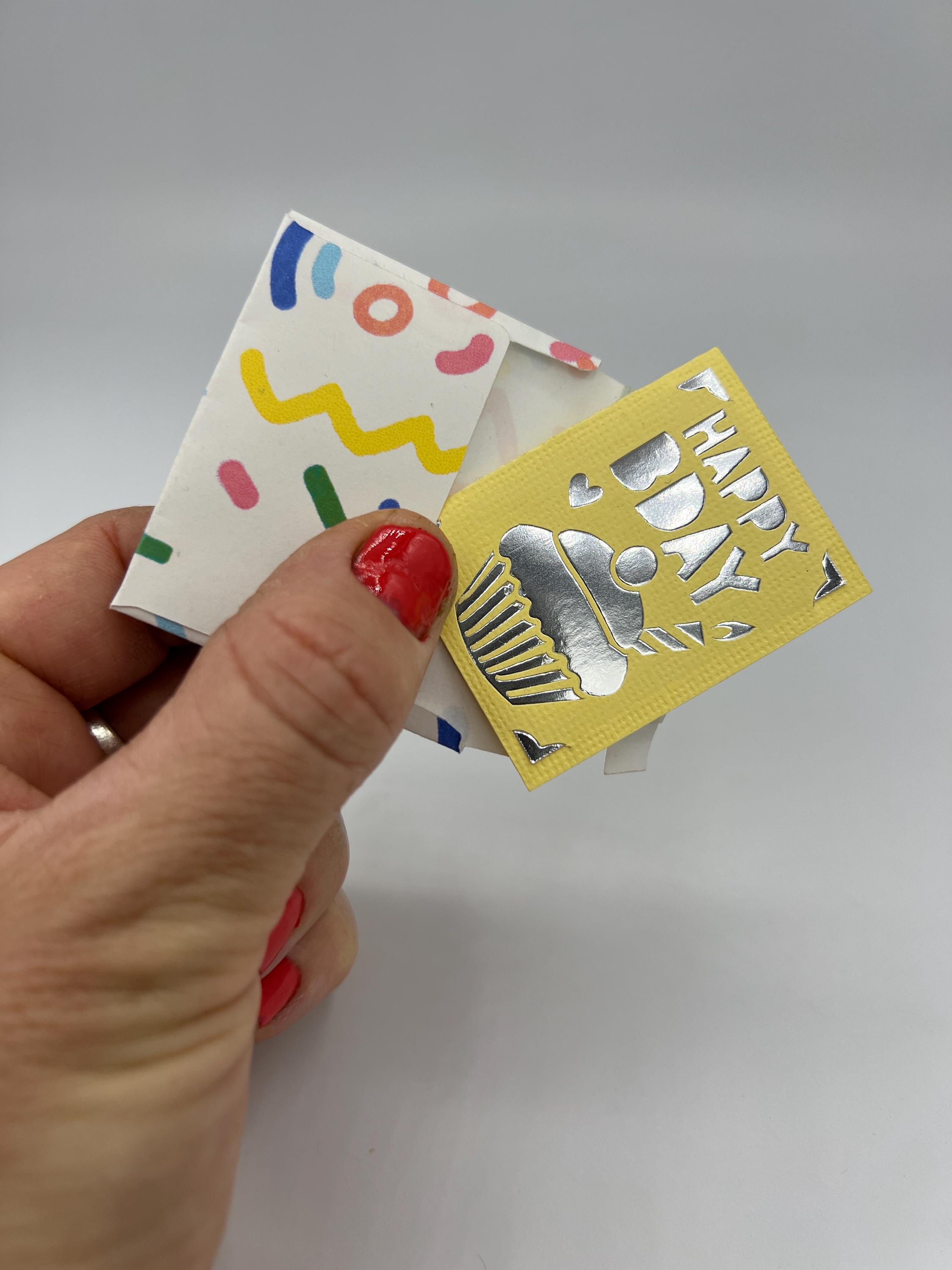 Handmade Miniature Birthday Card and Envelope 5cm (2inch) X 3.7cm(1 ...