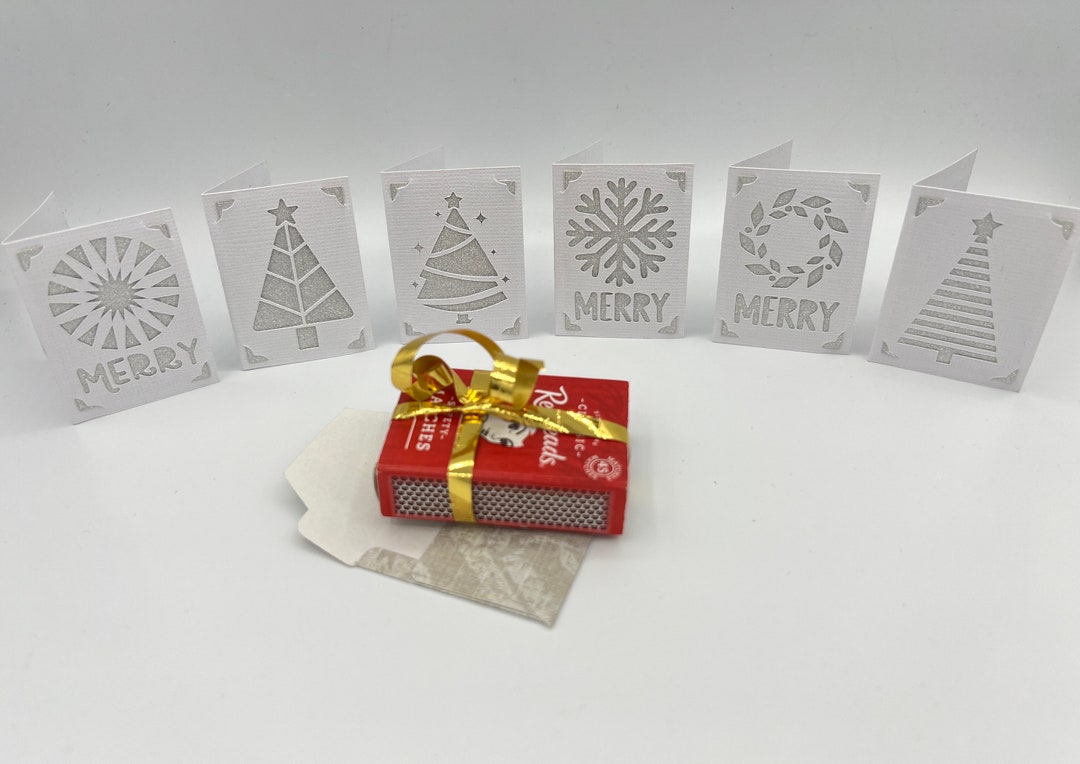 Handmade Miniature Christmas Cards With Glitter (set of 6) - Etsy
