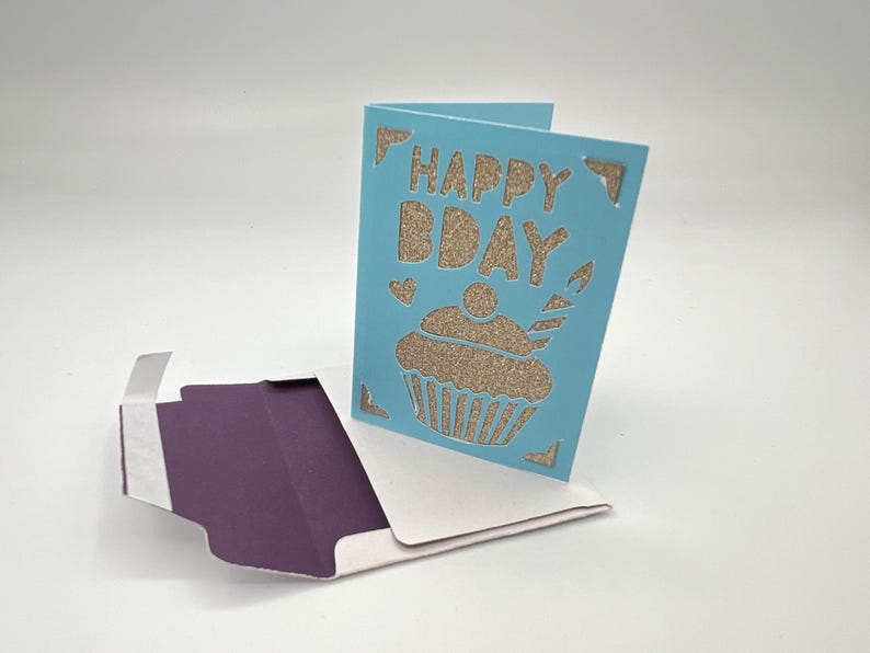 Handmade Miniature Birthday Card and Envelope 5cm (2inch) X 3.7cm(1 ...