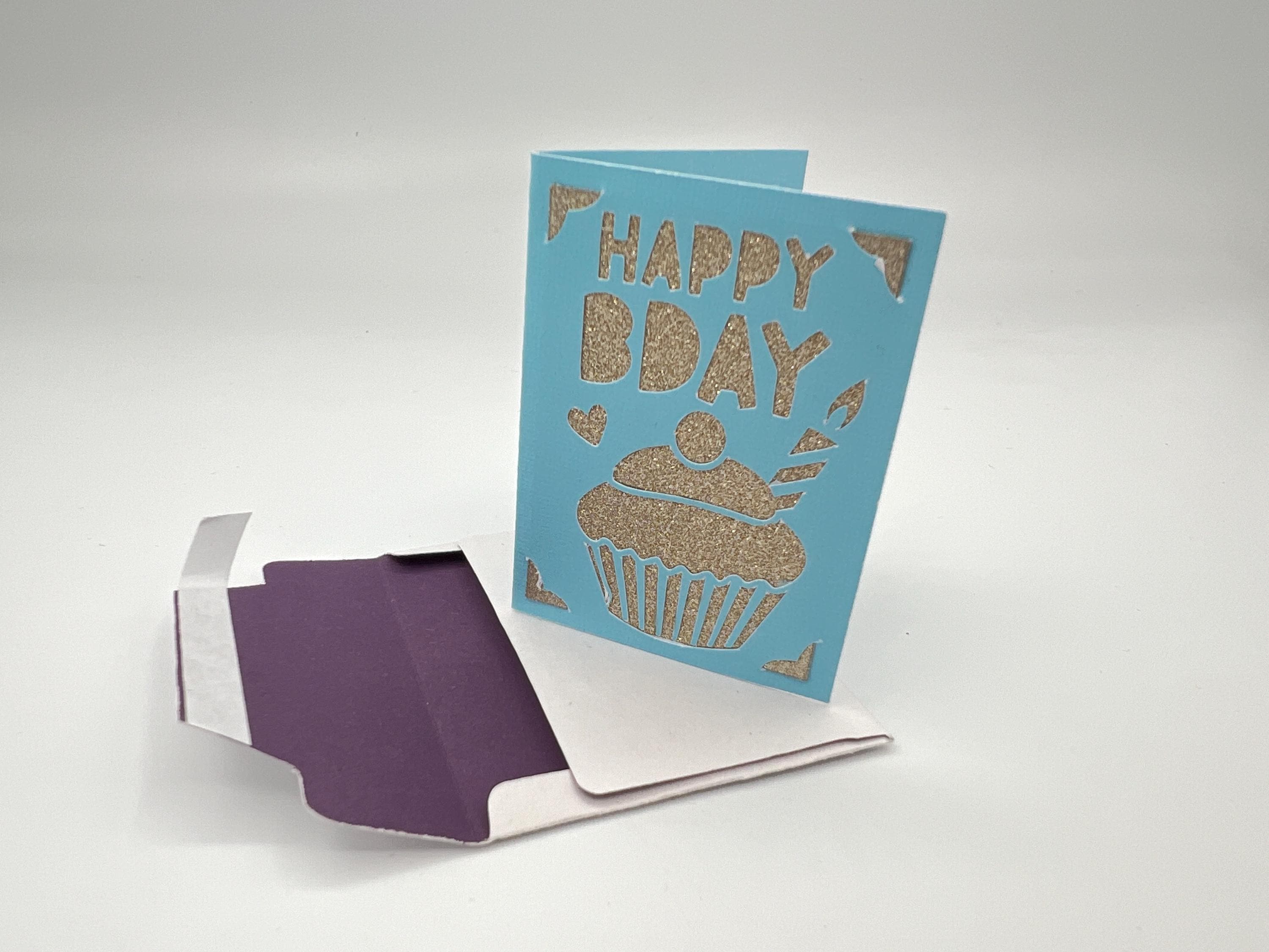 Handmade Miniature Birthday Card and Envelope 5cm (2inch) X 3.7cm(1 ...