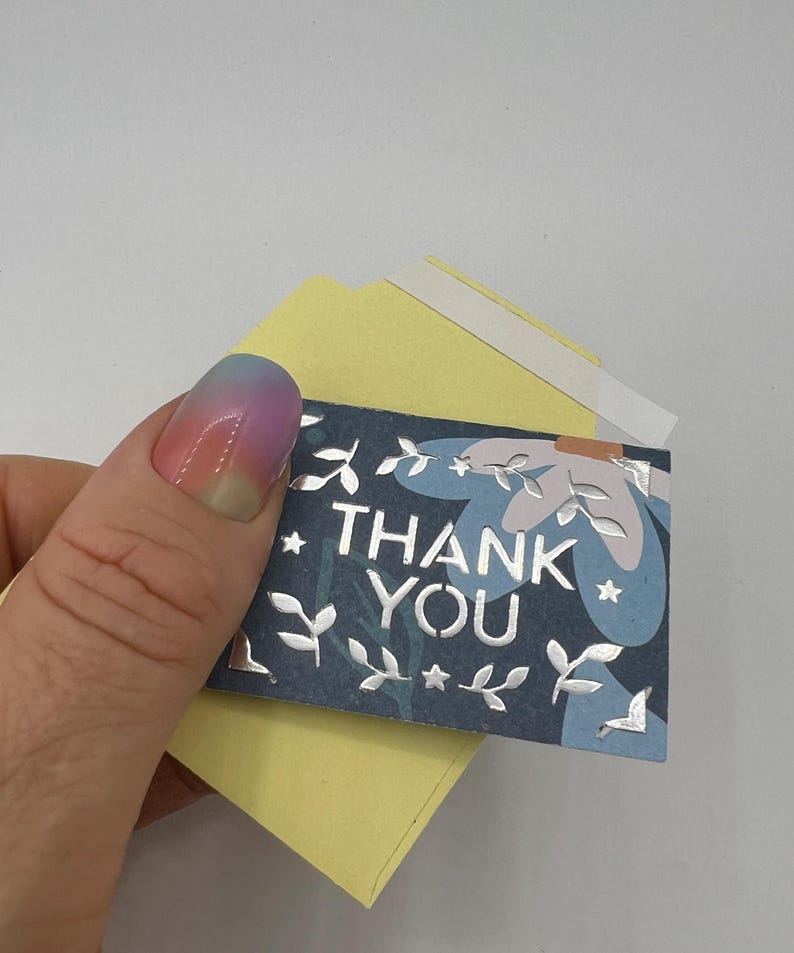 Miniature Thank You Card and Envelope 5cm (2inch) X 3.7cm(1.5inch ...