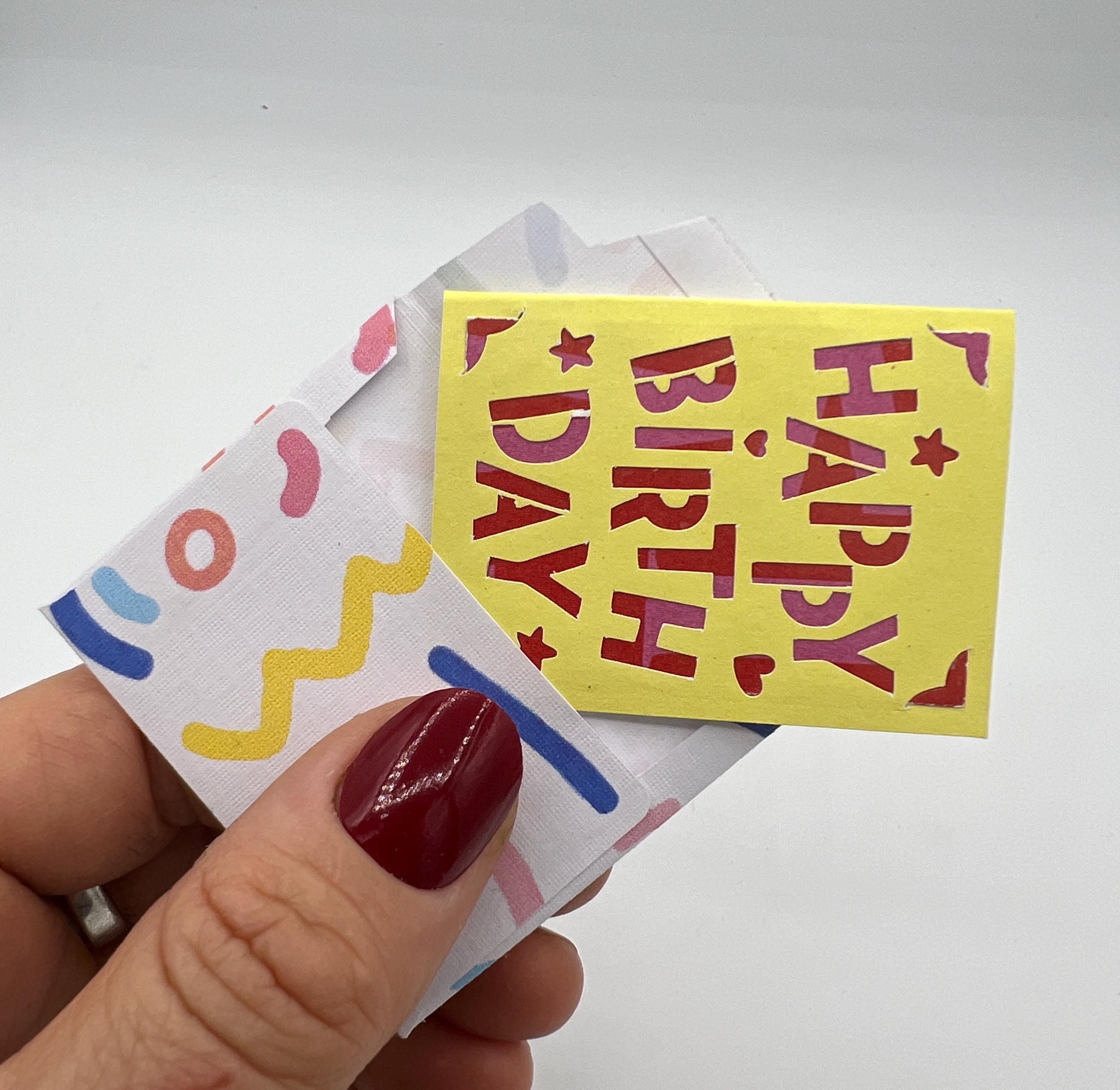 Handmade Miniature Birthday Card With Envelope (2x1.5 Inch) - Etsy