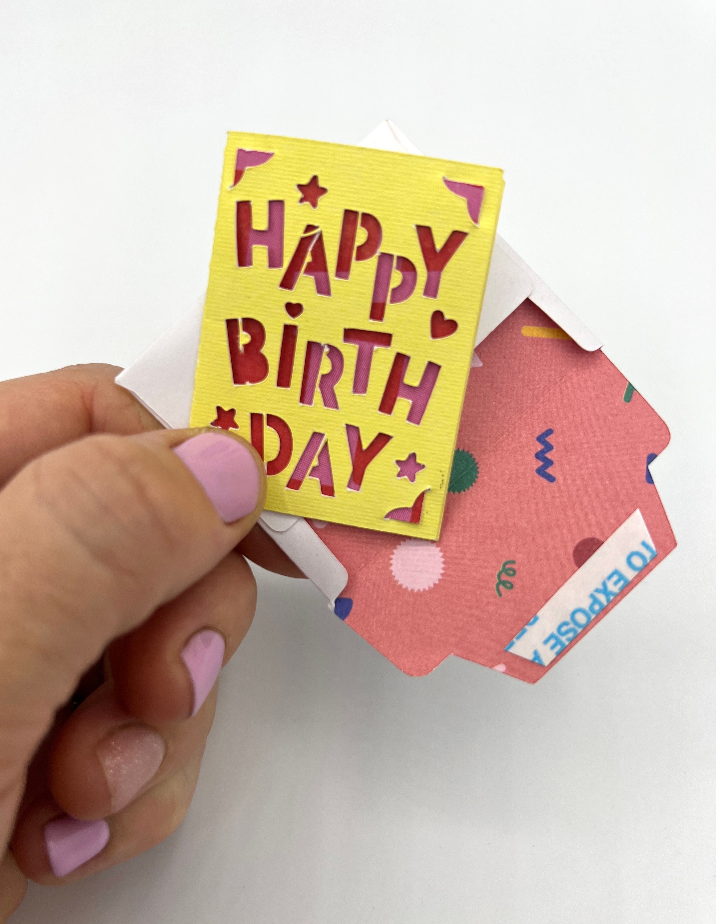 Handmade Miniature Birthday Card and Envelope 5cm 2inch X 3.7cm1.5inch ...