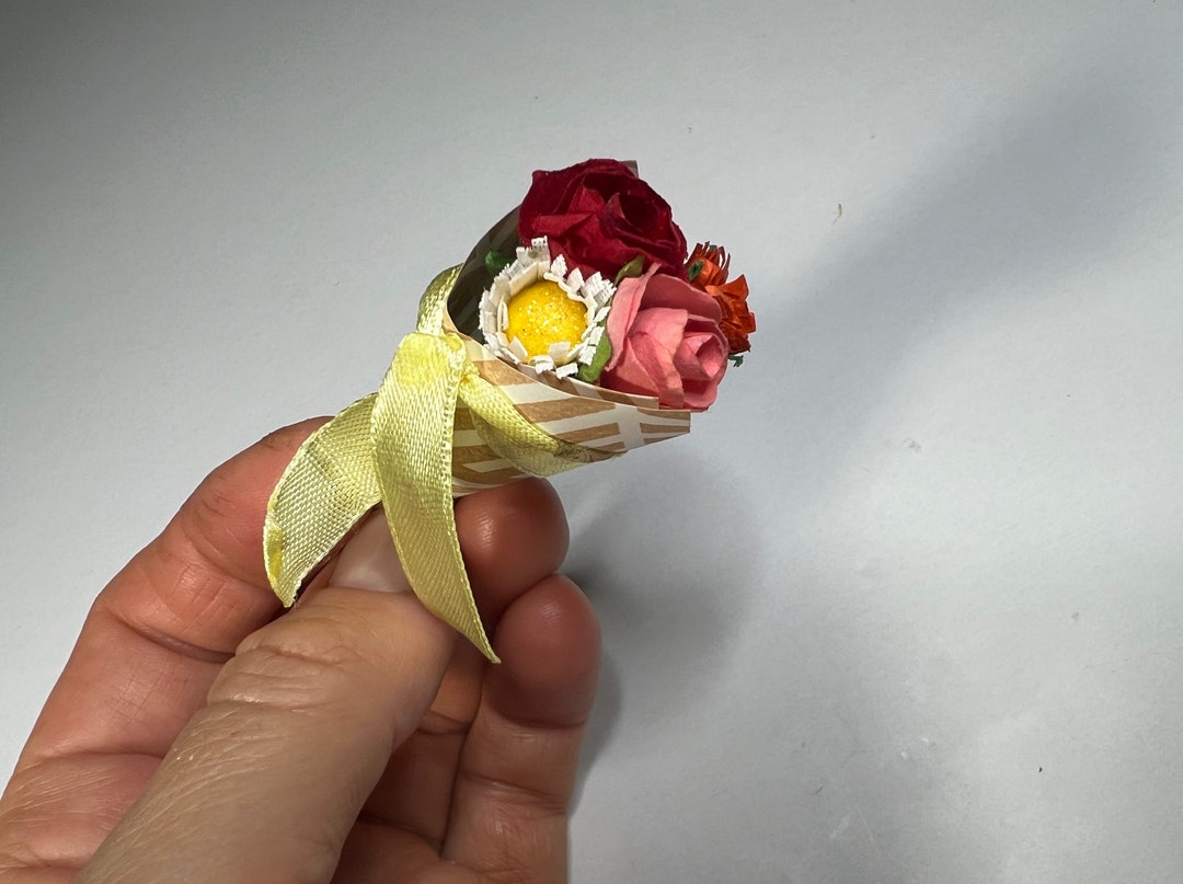 Miniature Paper Flower Bouquet 5cm X 3cm - Etsy