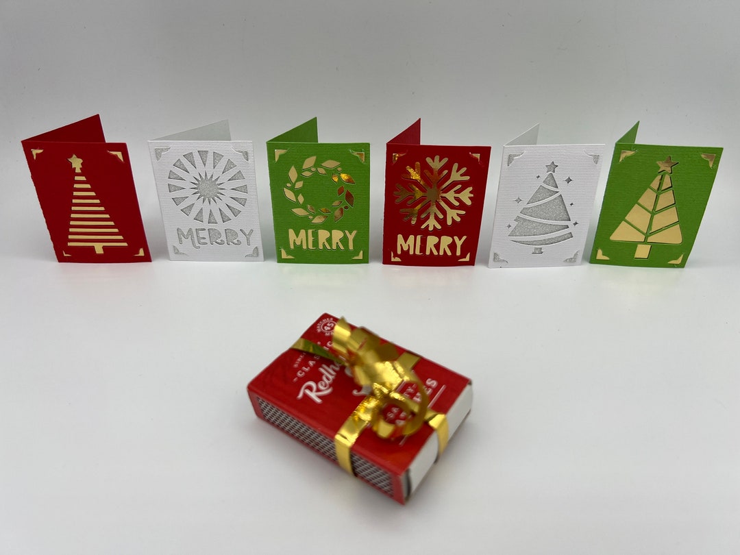 Handmade Miniature Christmas Cards With Envelopes - Set of 6 - Etsy