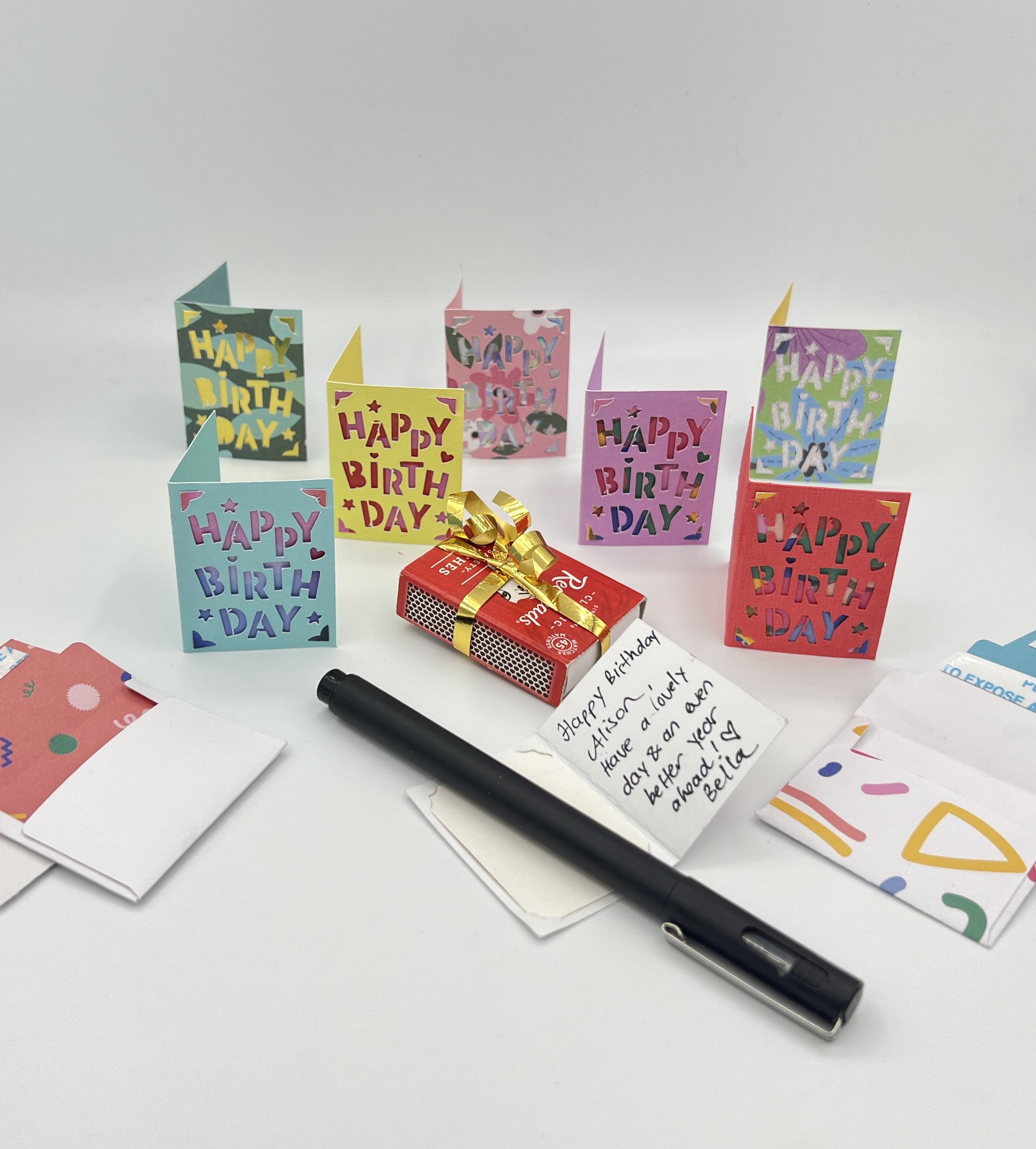 Handmade Miniature Birthday Card With Envelope (2x1.5 Inch) - Etsy