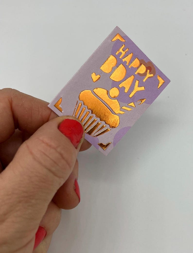 Handmade Miniature Birthday Card and Envelope 5cm (2inch) X 3.7cm(1 ...