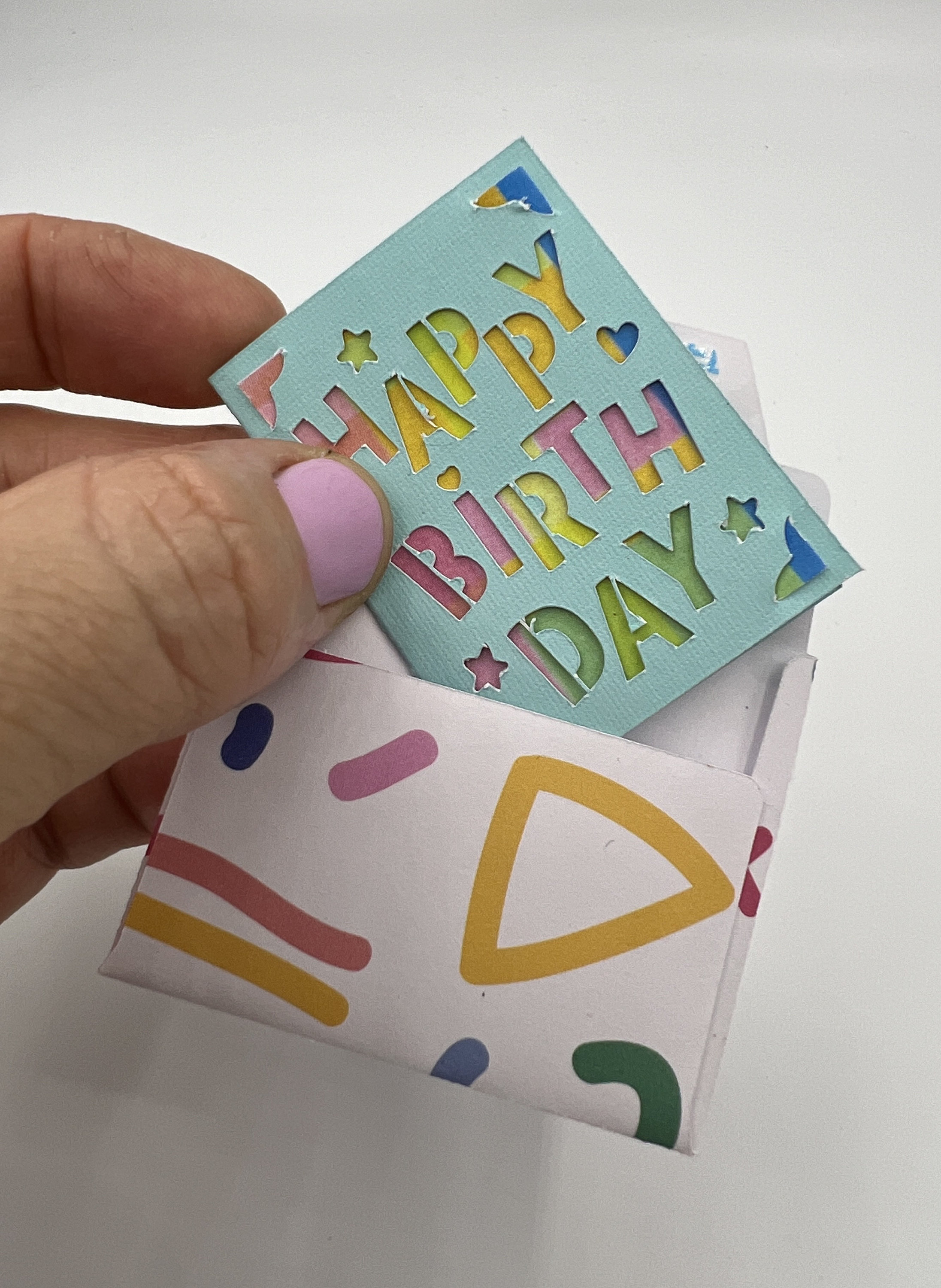 Handmade Miniature Birthday Card and Envelope 5cm 2inch X 3.7cm1.5inch ...