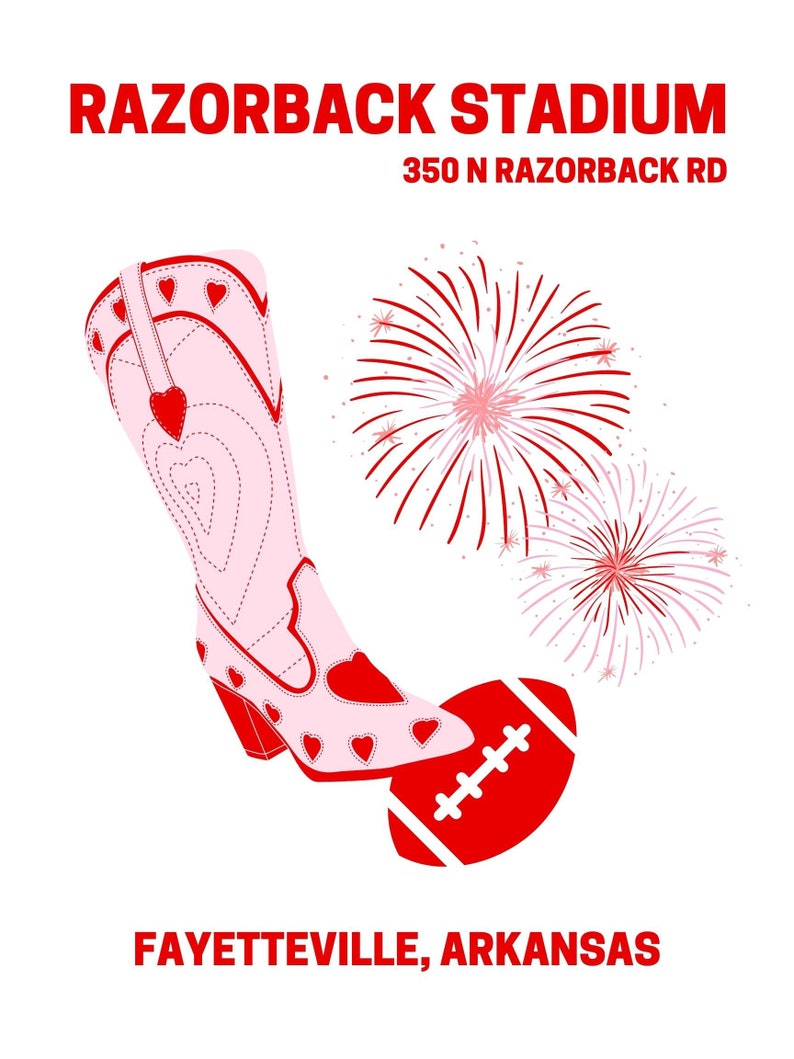 University of Arkansas College Prints Pack of 4 - Etsy