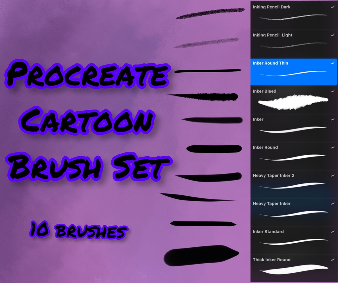 Procreate Cartoon Inking Brushes - Etsy
