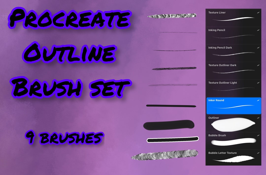 Procreate Outline Brushes - Etsy