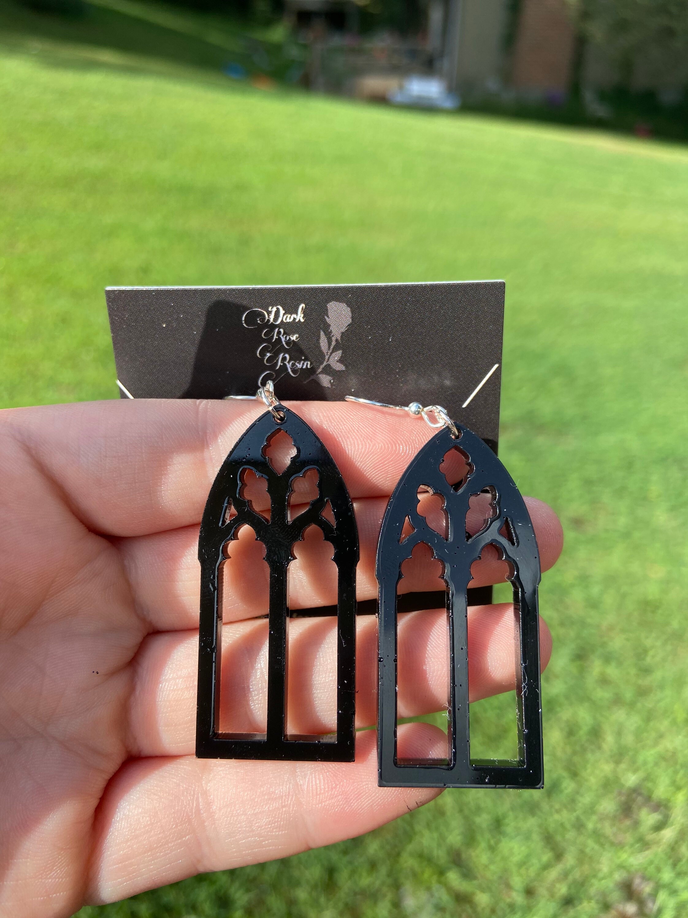 Gothic Window Earrings (black) - Etsy