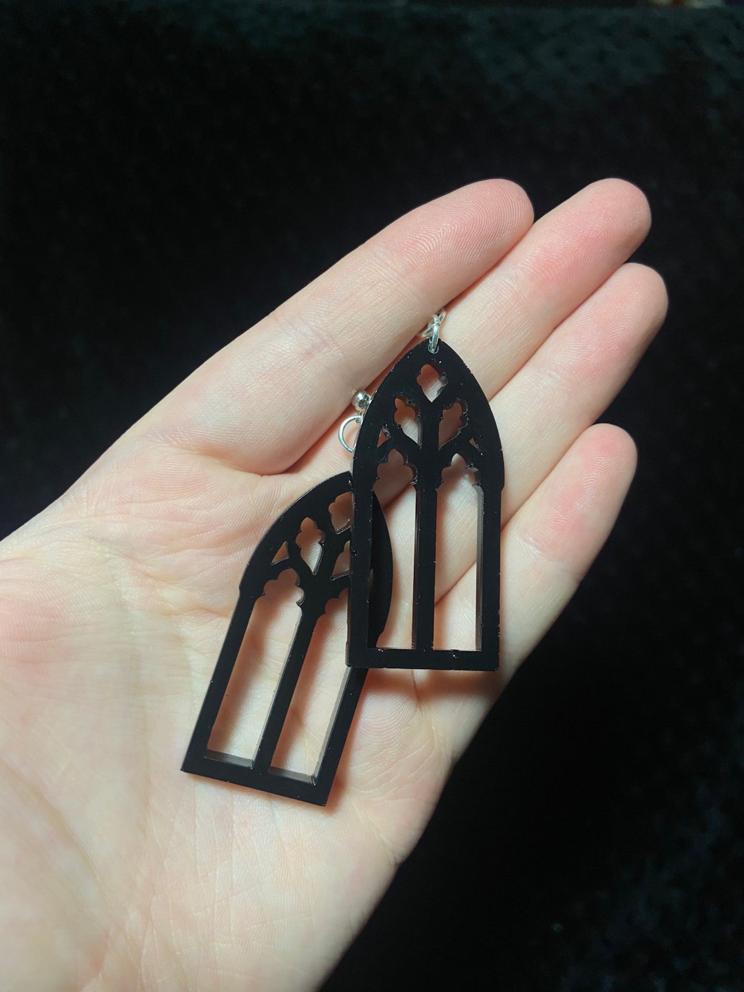 Gothic Window Earrings (black) - Etsy