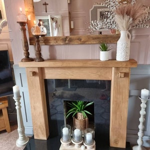 Hand Crafted Kiln Finished Oak Beam Fire Surround, Custom Built . Free ...