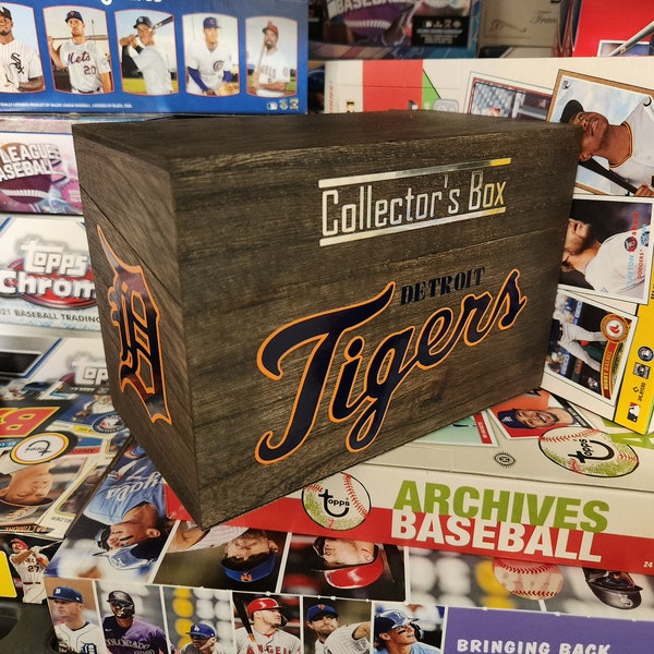 Wooden Baseball Card Box - Etsy