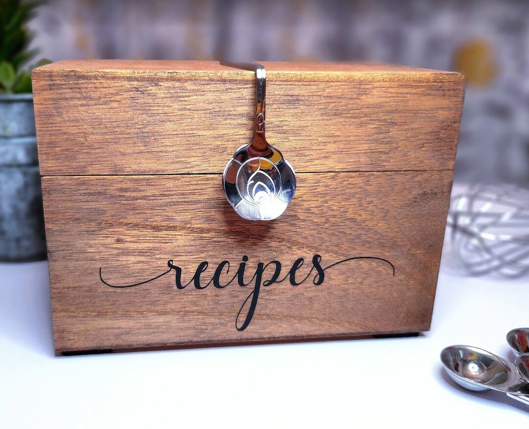 4x6 Recipe Box With Decorative Spoon - Etsy