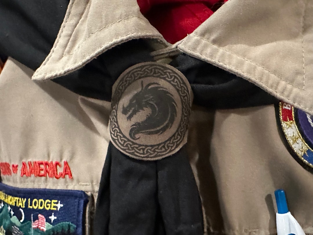 Celtic Inspired Leather Neckerchief Slide - Etsy