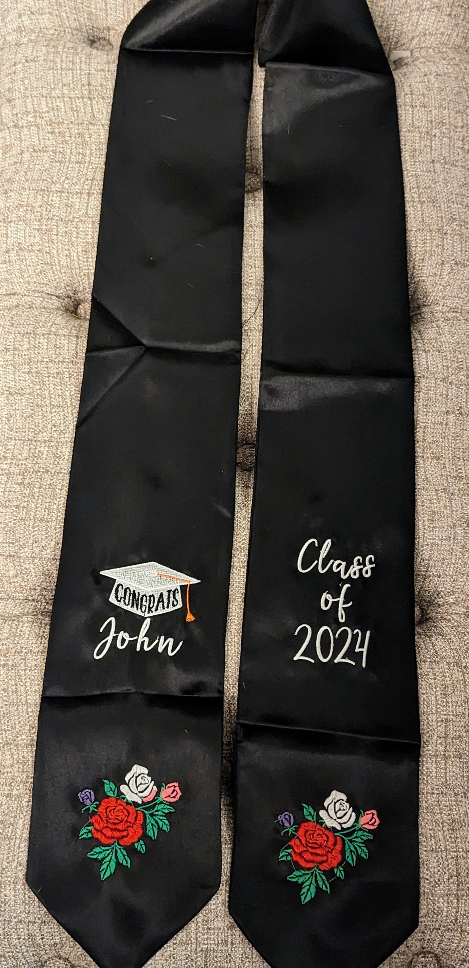 Graduation Embroidered Stole, Personalized Embroidered Graduation Stole ...
