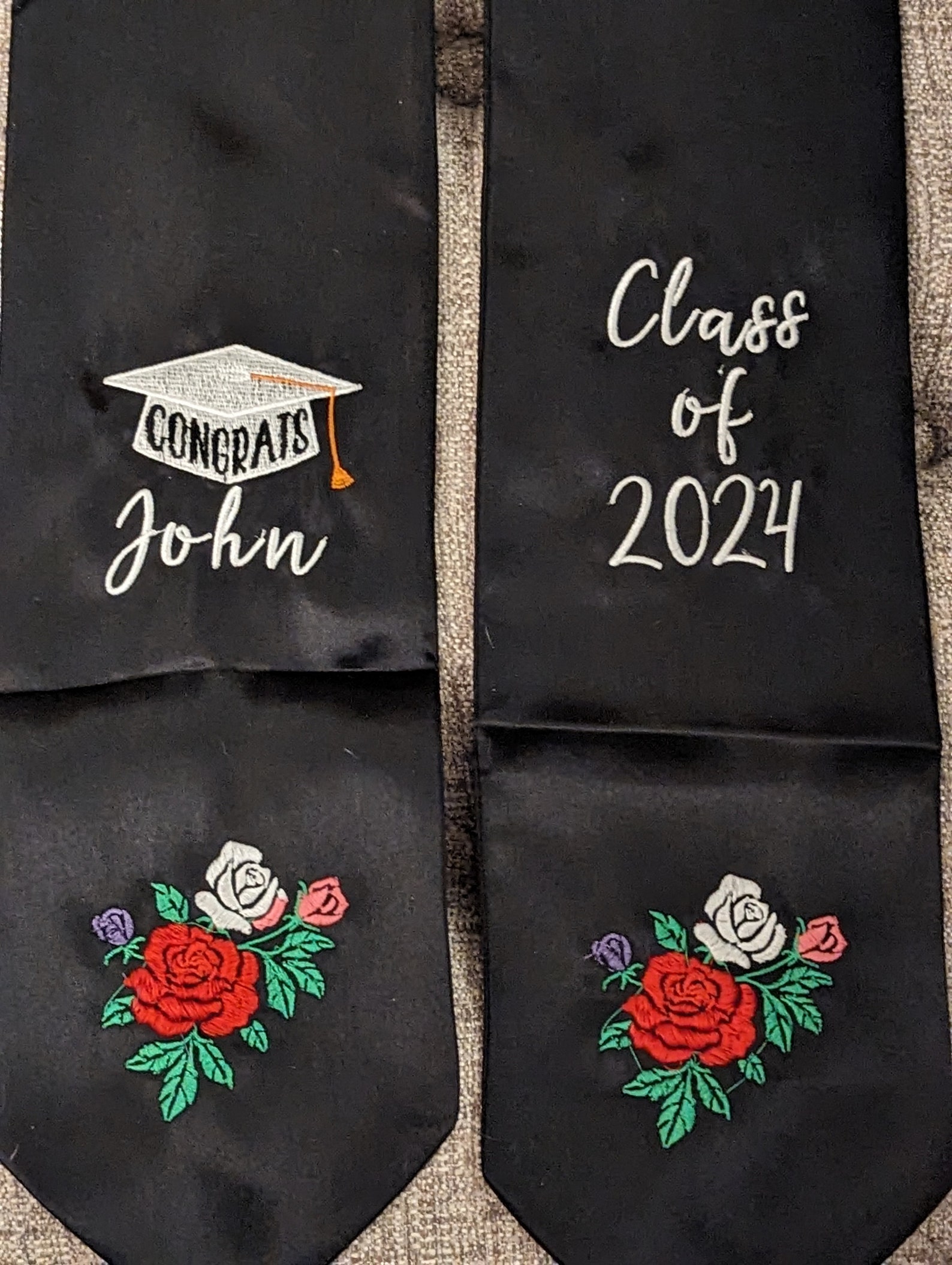 Graduation Embroidered Stole, Personalized Embroidered Graduation Stole ...