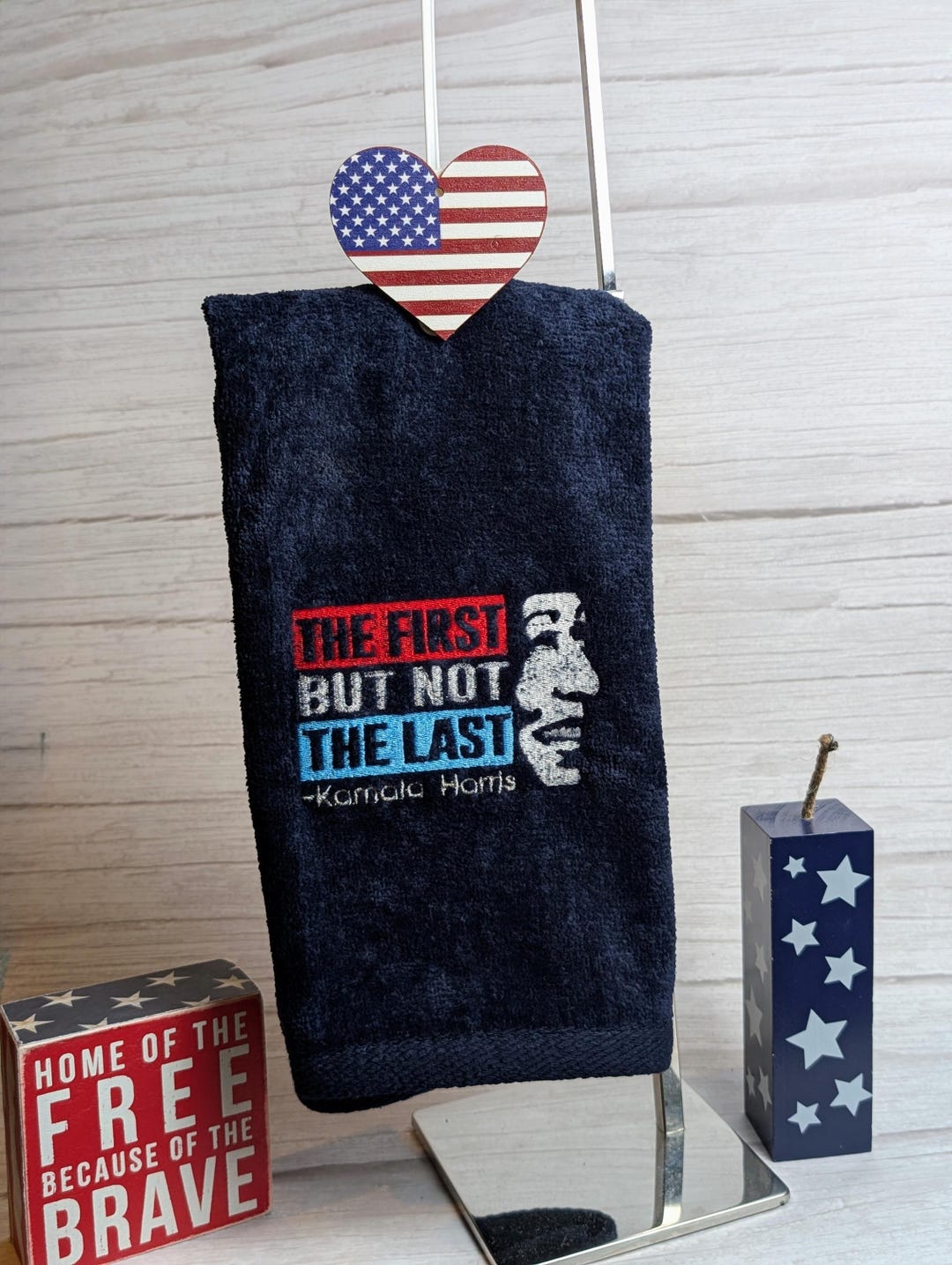 Kamala Harris, the First Not the Last. Embroidered Election Towel for ...